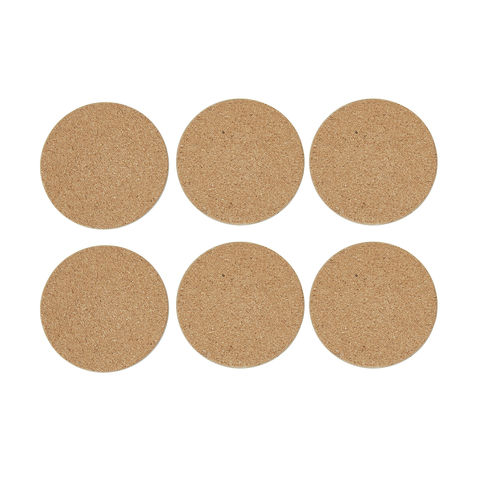 Set of 6 Natural Cork Look Coasters - Kmart