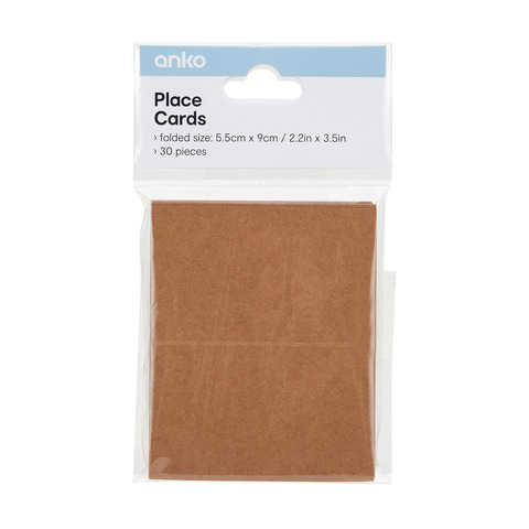 30 Pack Place Cards Brown - Kmart