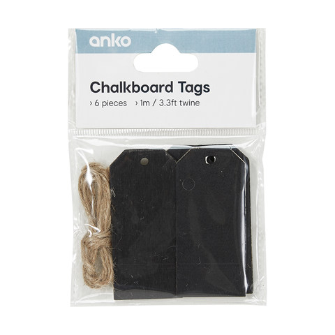 6 Piece Chalkboard Tags | Kmart