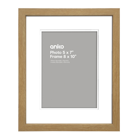 Photo Frame 5in. x 7in. (13cm x 18cm), Oak - Kmart