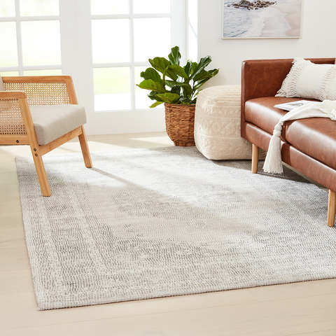 Sheared Wool Blend Print Rug Natural, Large - Kmart